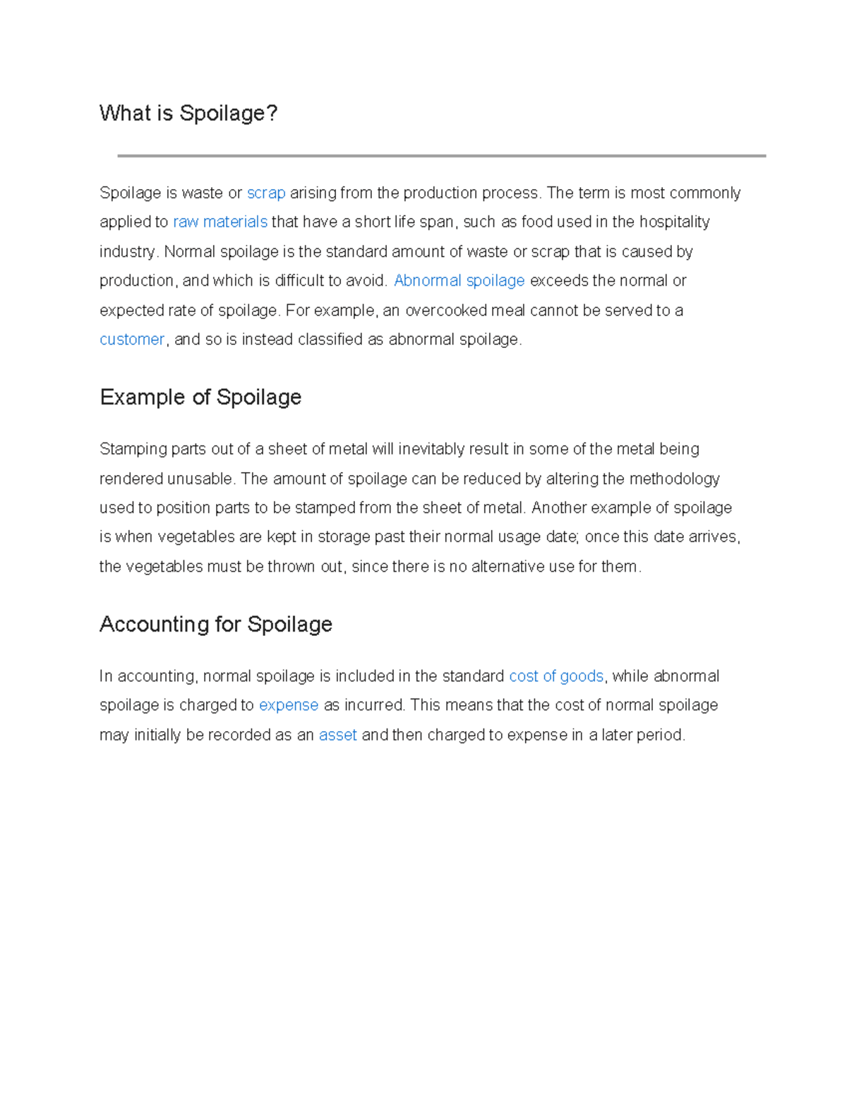 Accounting for Spoilage: Normal vs Abnormal Waste Analysis - Studocu