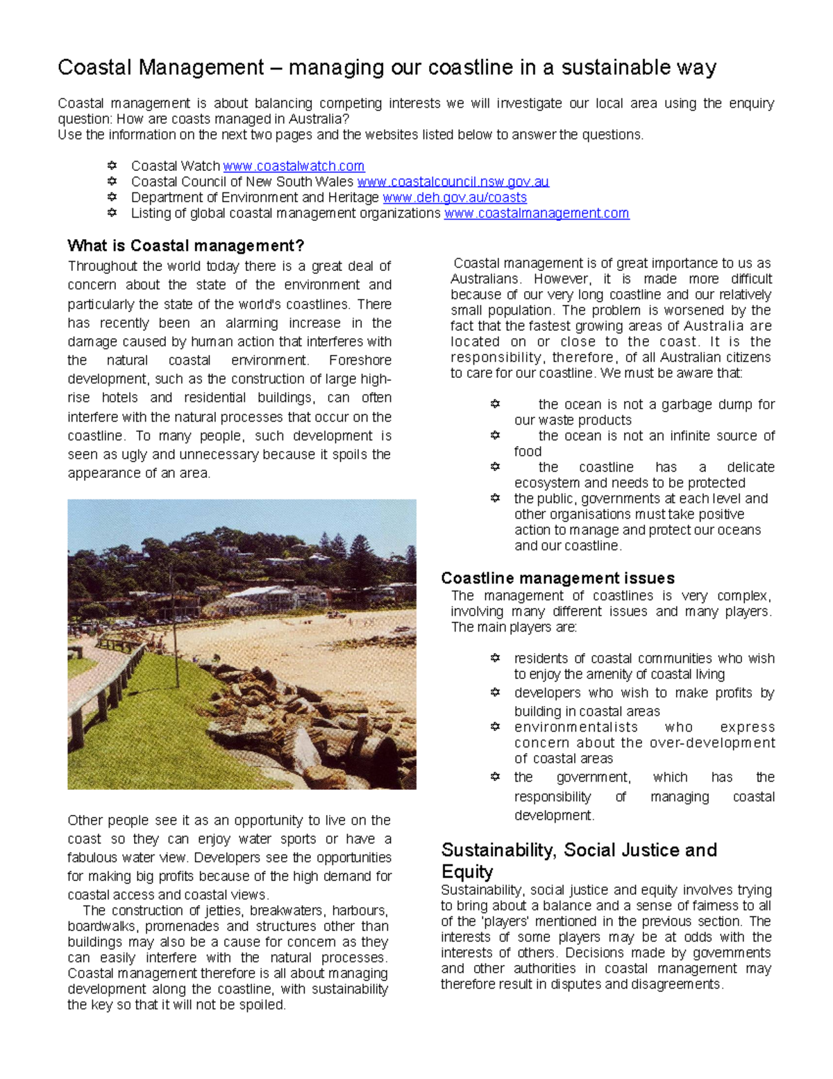 Coastal Management in Australia: Balancing Sustainability and ...