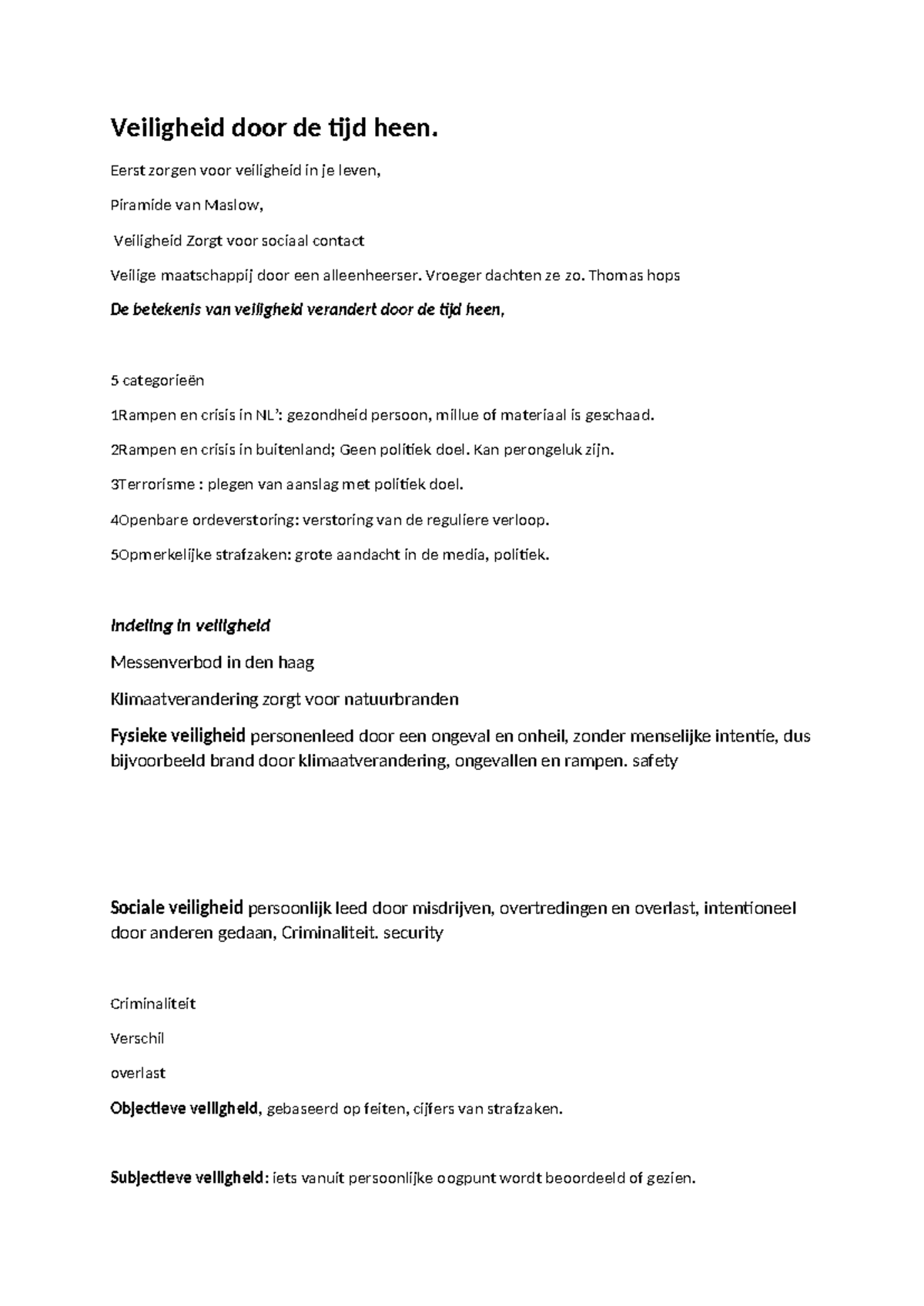 Veiligheid door de Tijd: Hoorcollege 4 September 2023 - Studeersnel