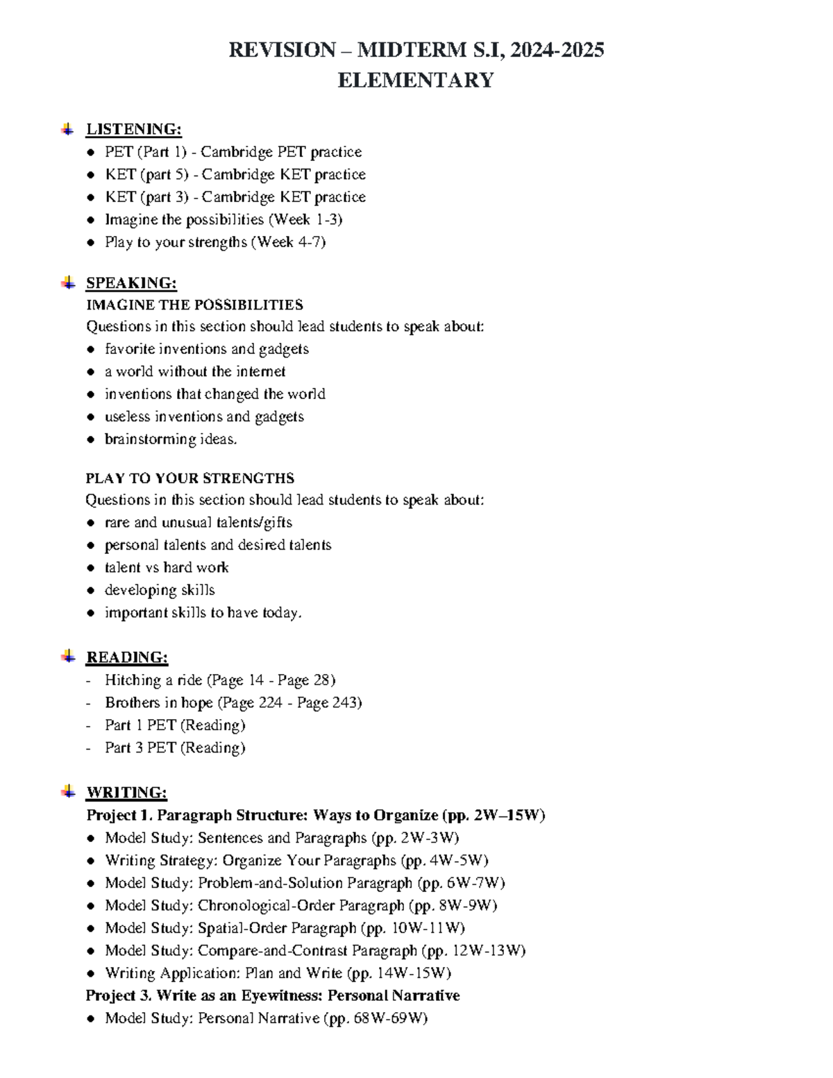 2. Elementary Revision Midterm I (2024-2025) - REVISION – MIDTERM S ...