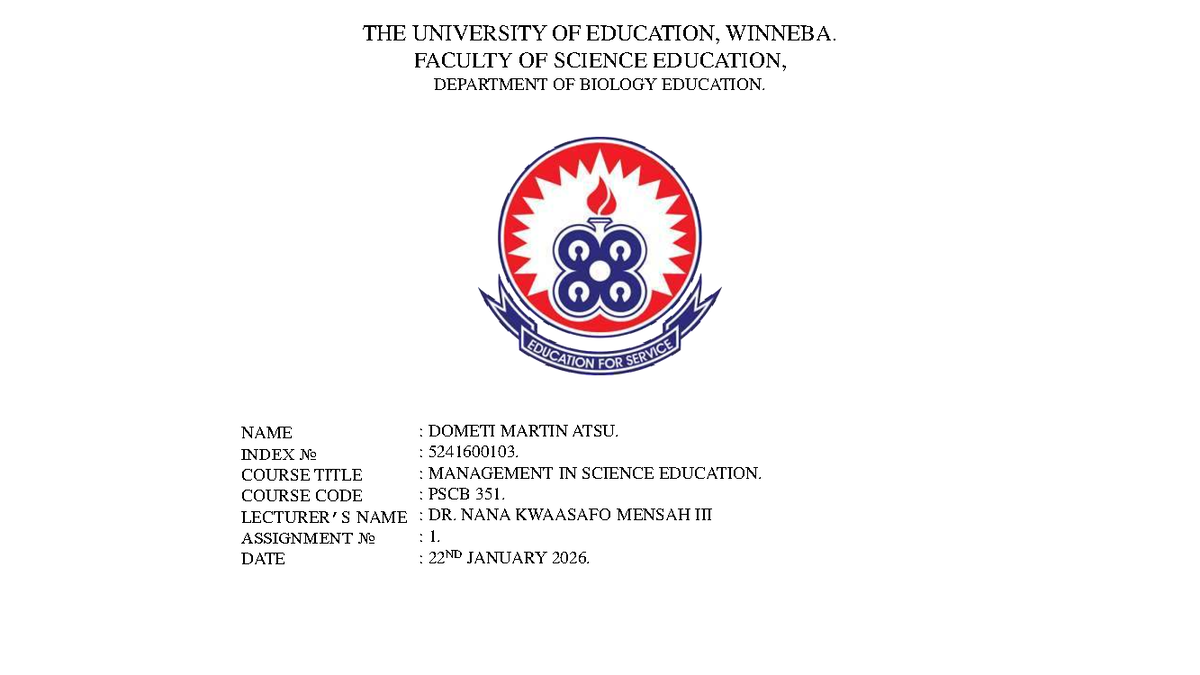The proprosed mangerial structures of a typical Ghanaian SHS, the ...