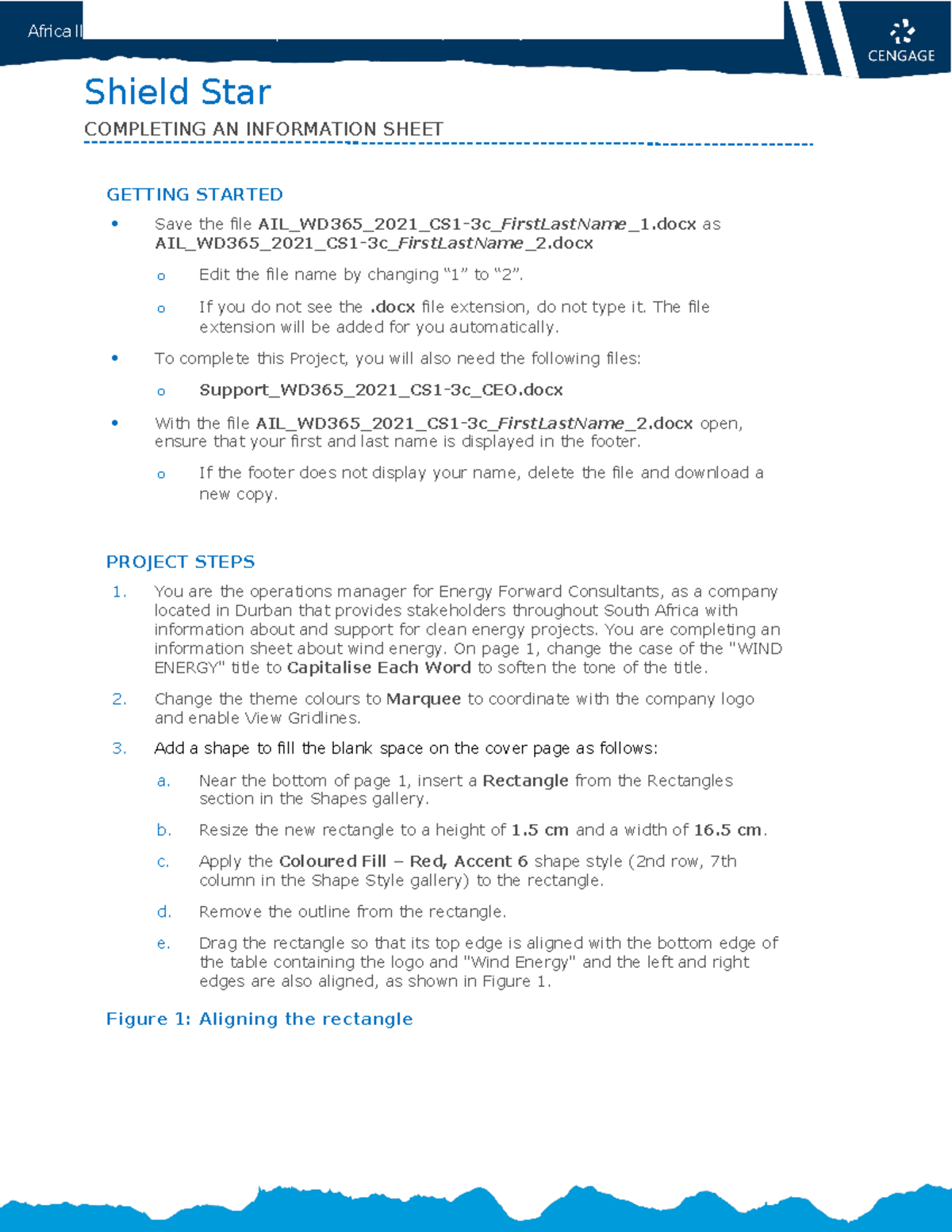 AIL WD365 2021 CS1-3c Instructions for Info Sheet Project Completion ...