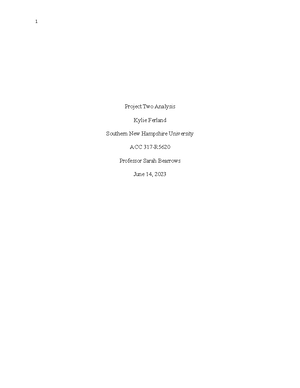 ACC 317 Project Two Analysis Paper - Project Two Analysis Paper Janice ...