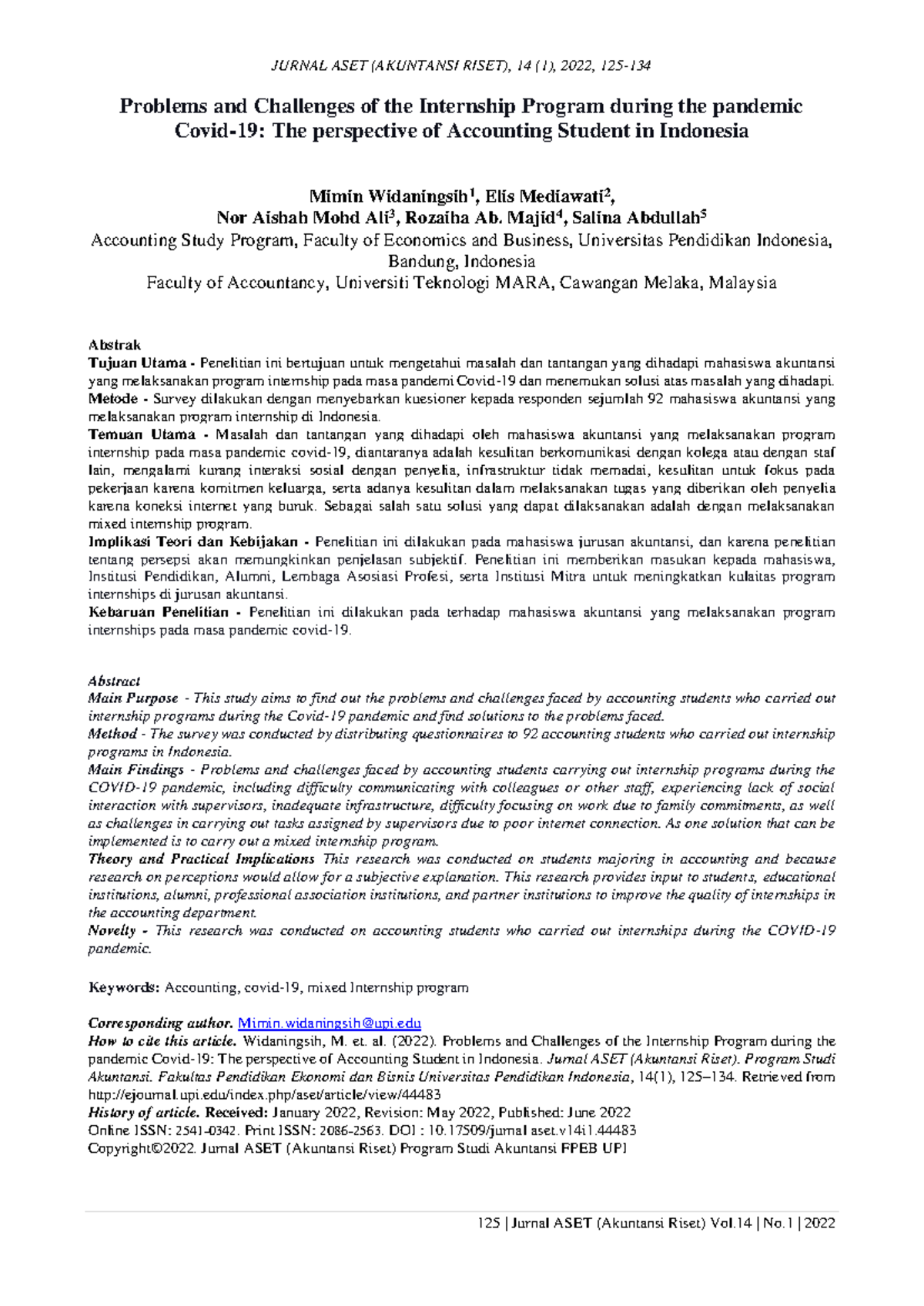 Problems and Challenges of Internship Programs during Pandemic ...