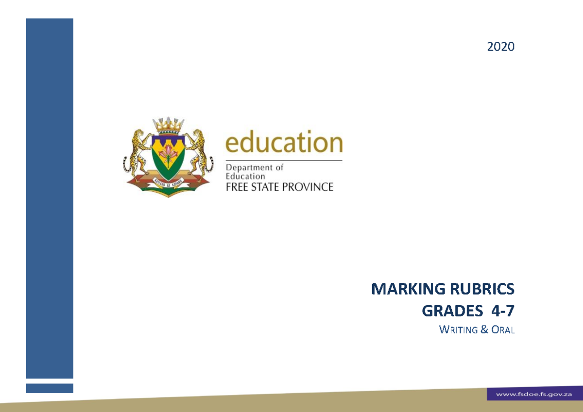 Marking Rubrics for Grades 4-7 (240122) - Studocu
