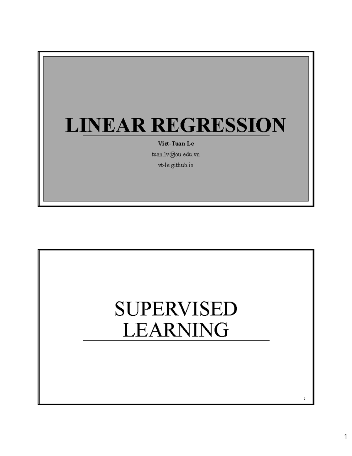 Lec02 - Chương 1: LINEAR REGRESSION & SUPERVISED LEARNING - Studocu
