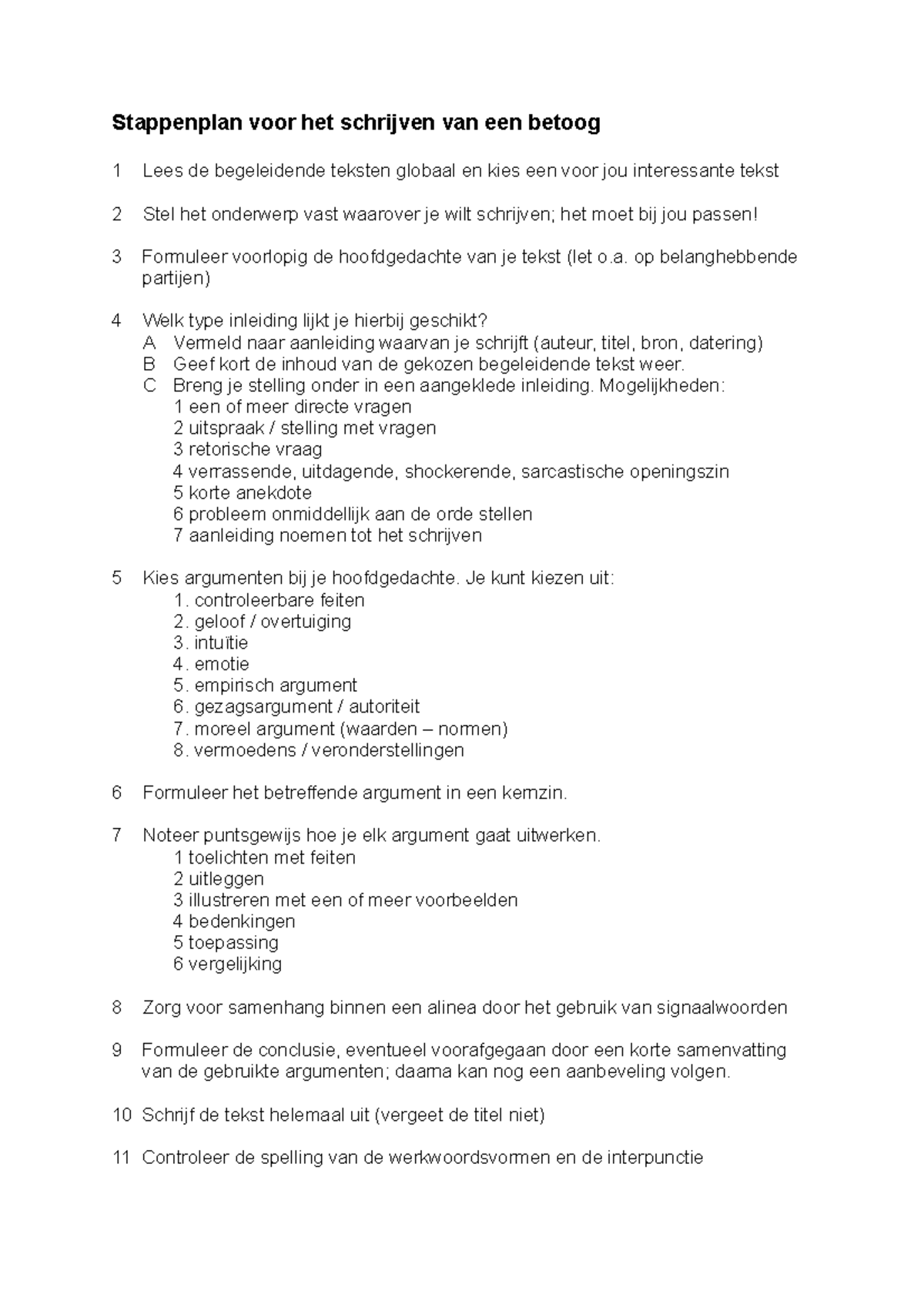 Stappenplan voor het schrijven van een betoog: Praktische Gids ...