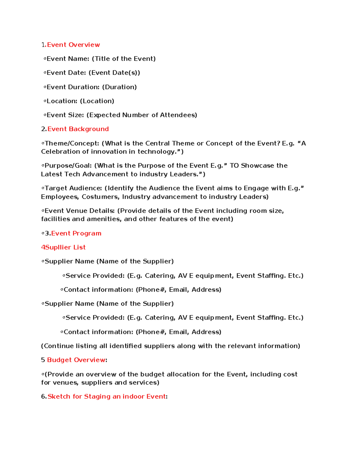 Final Event Management Overview - LPU EVM Template - Studocu