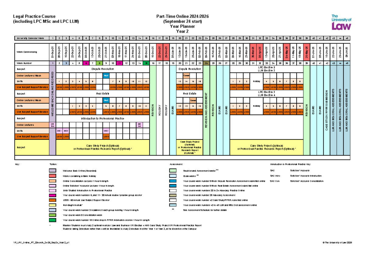 LPC Year 2 Online PT Schedule (Sep 2024) - Studocu