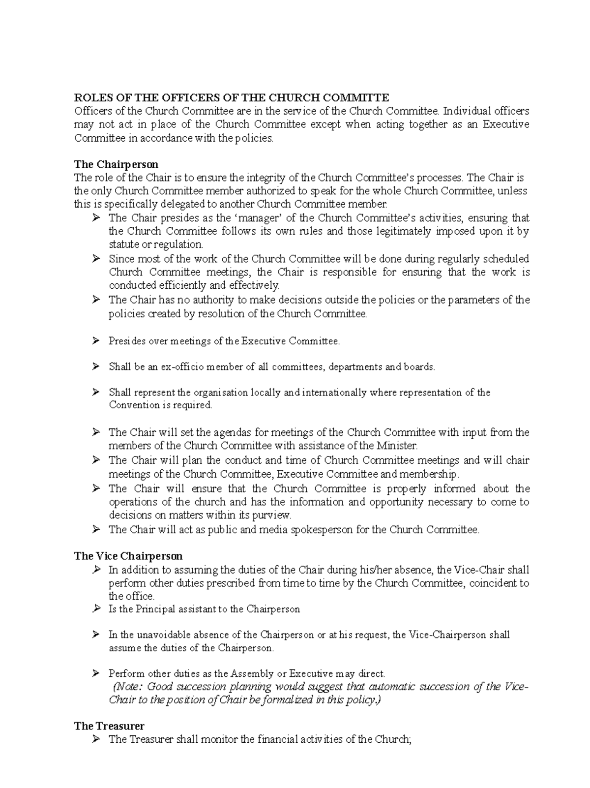 Roles of Officers in Church Committee: A Detailed Overview - Studocu