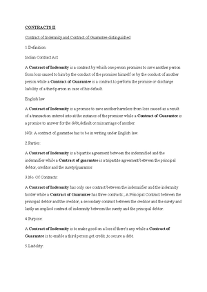 [Solved] example of a Kenyan case law in contract of indemnity with a ...