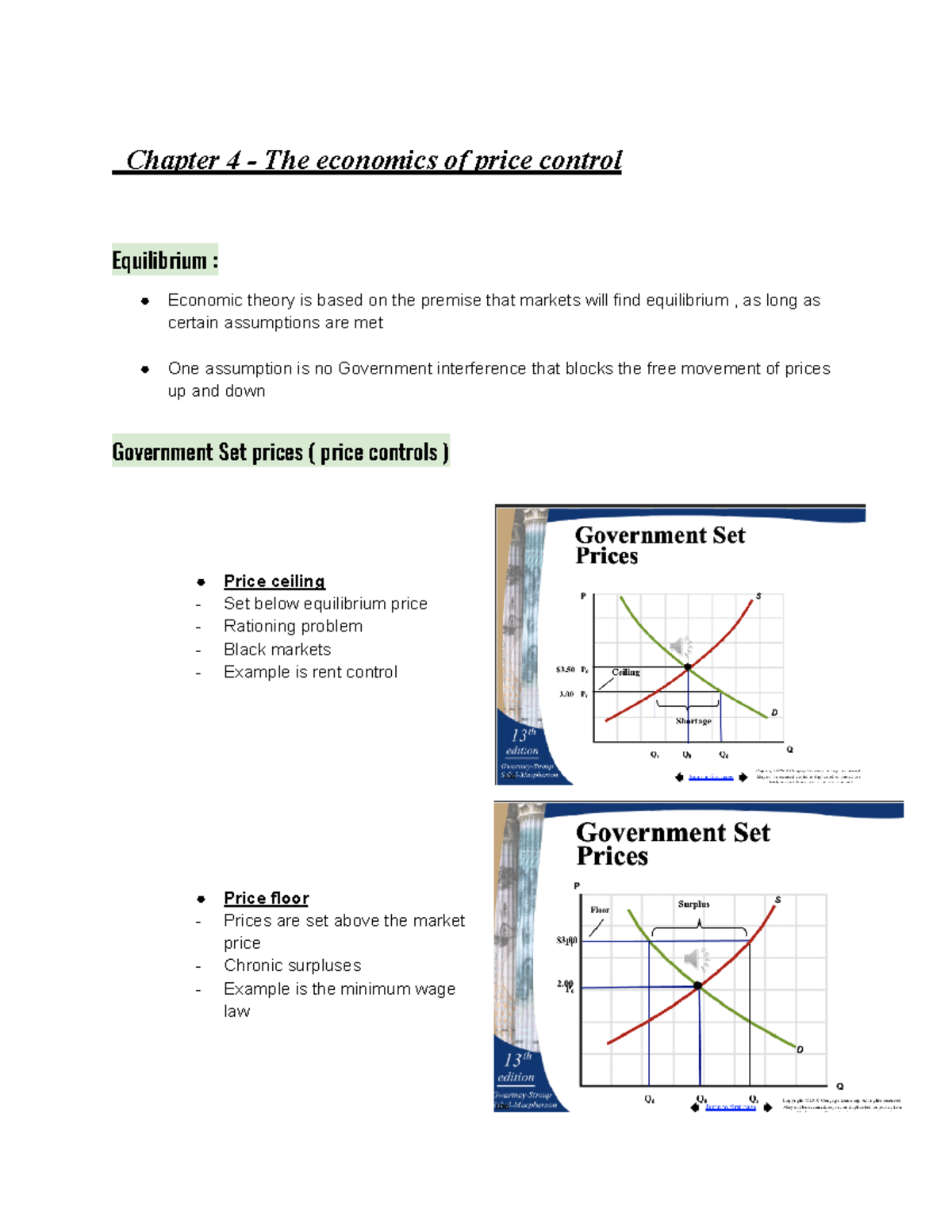 Chapter 4 - The economics of price control - Chapter 4 - The economics ...
