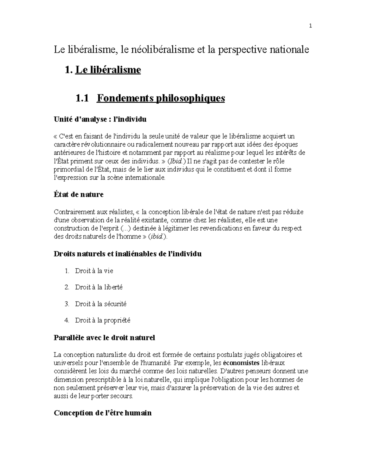 2. Le libéralisme et le Néolibéralisme : Perspectives Philosophiques et ...