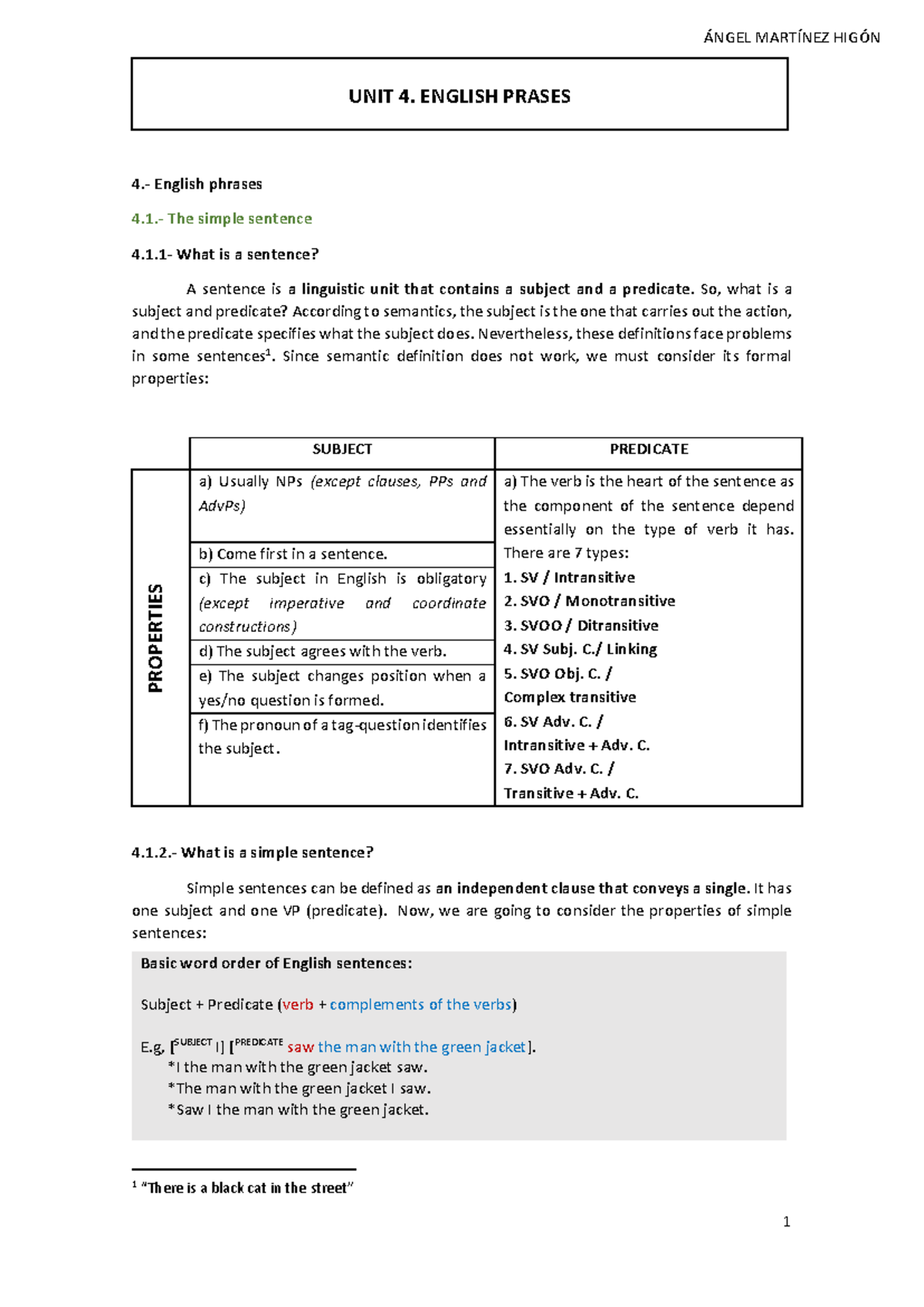 UNIT 4. Understanding English Phrases and Sentence Structures - Studocu