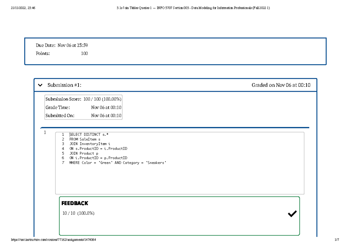 Assignment 5: SQL Queries for Sales Data Analysis and Feedback - Studocu