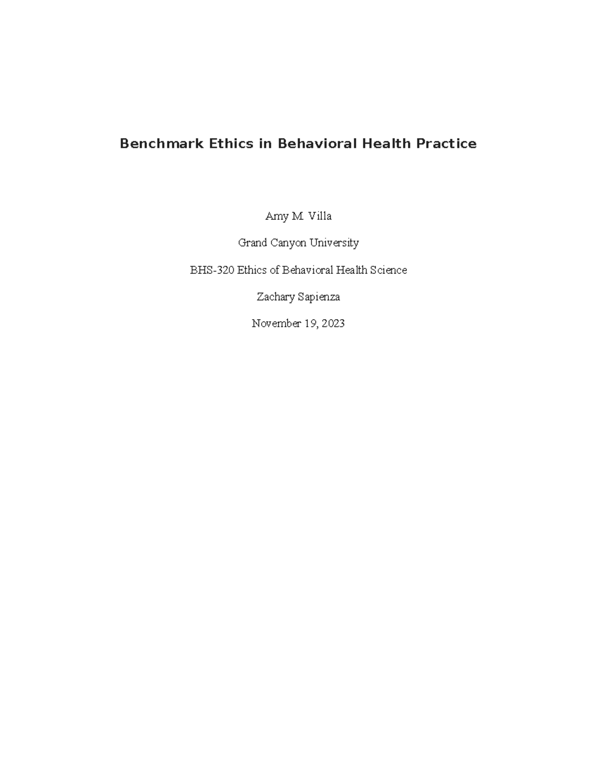 Benchmark Ethics in BHS-320: Understanding Guidelines in Practice - Studocu
