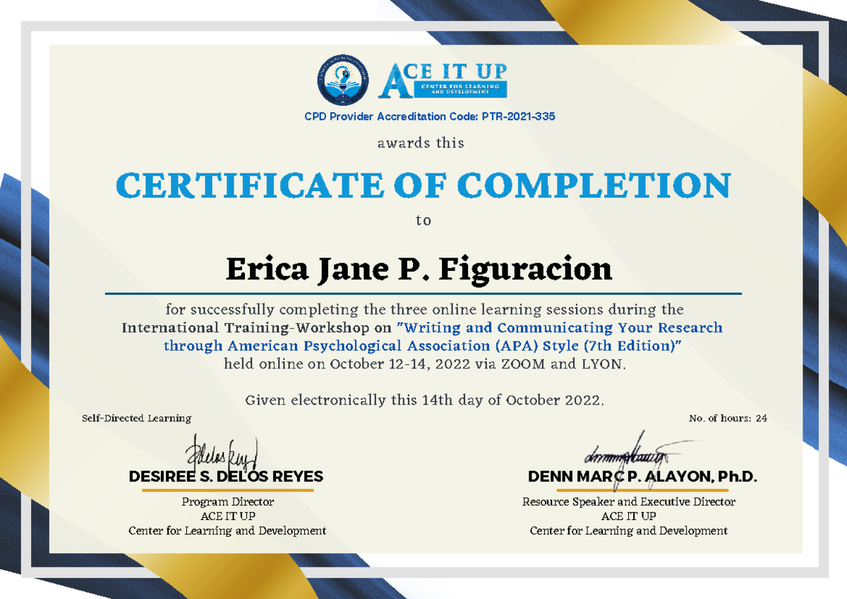 Certificates - Writing and Communicating Your Research through APA ...