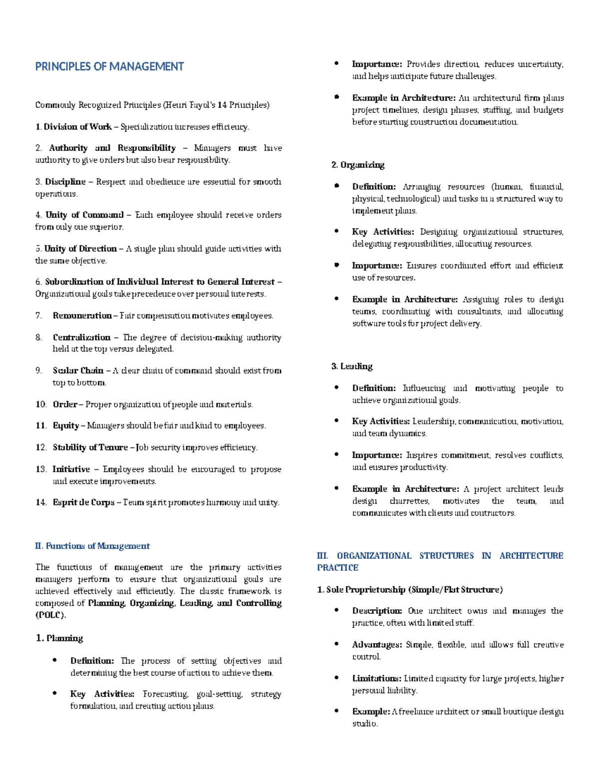 Principles of Management (MGT 101): Key Concepts and Applications in - Studocu