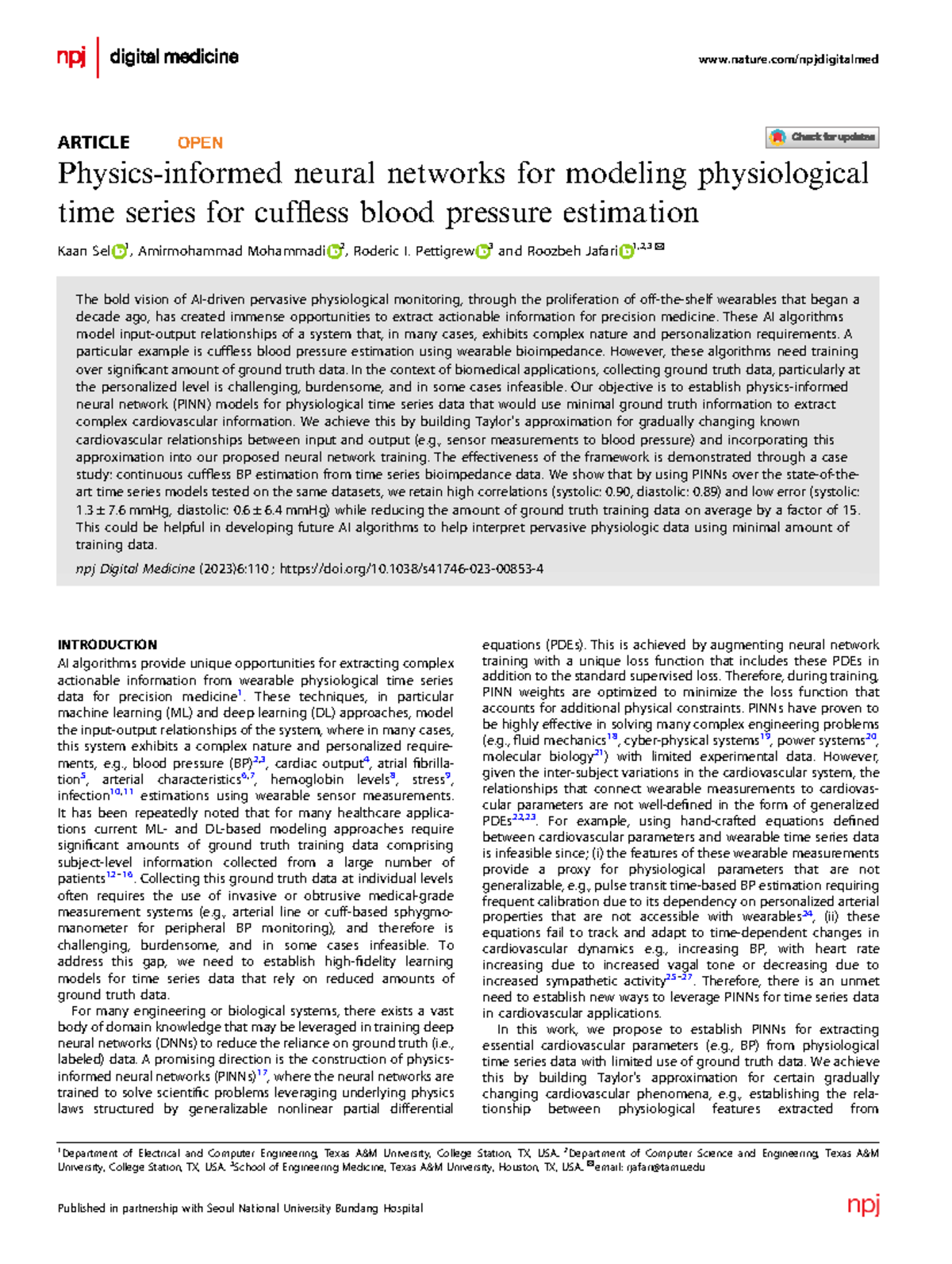 Neural Networks for Cuffless Blood Pressure Estimation: A Case Study ...