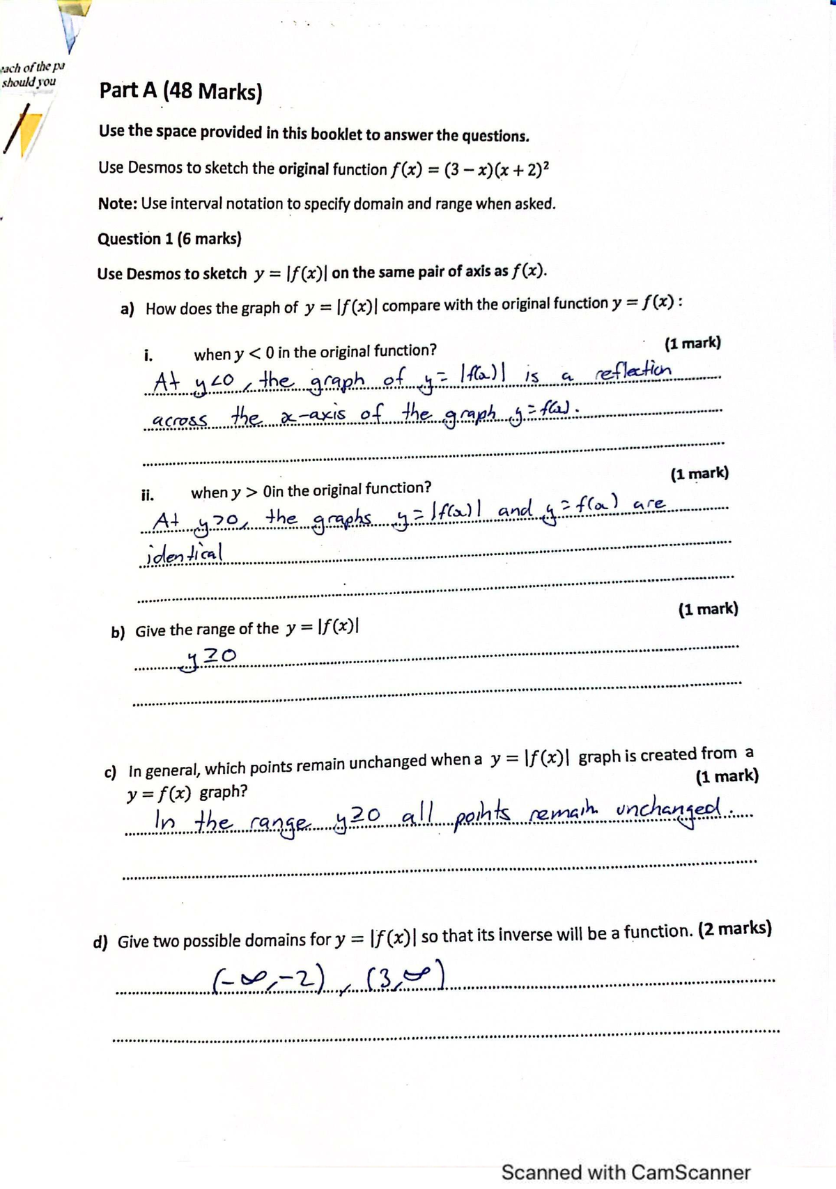 Math 101: Inverse Functions and Graph Analysis - Exam Review - Studocu