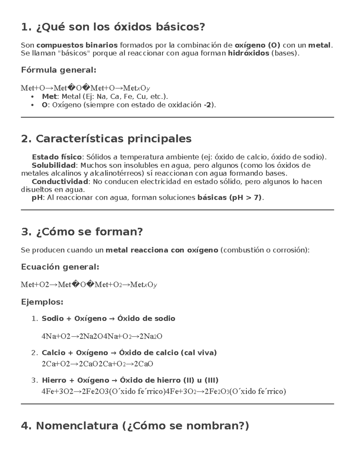 Oxidos Básicos: Características, Nomenclatura y Reacciones Químicas ...