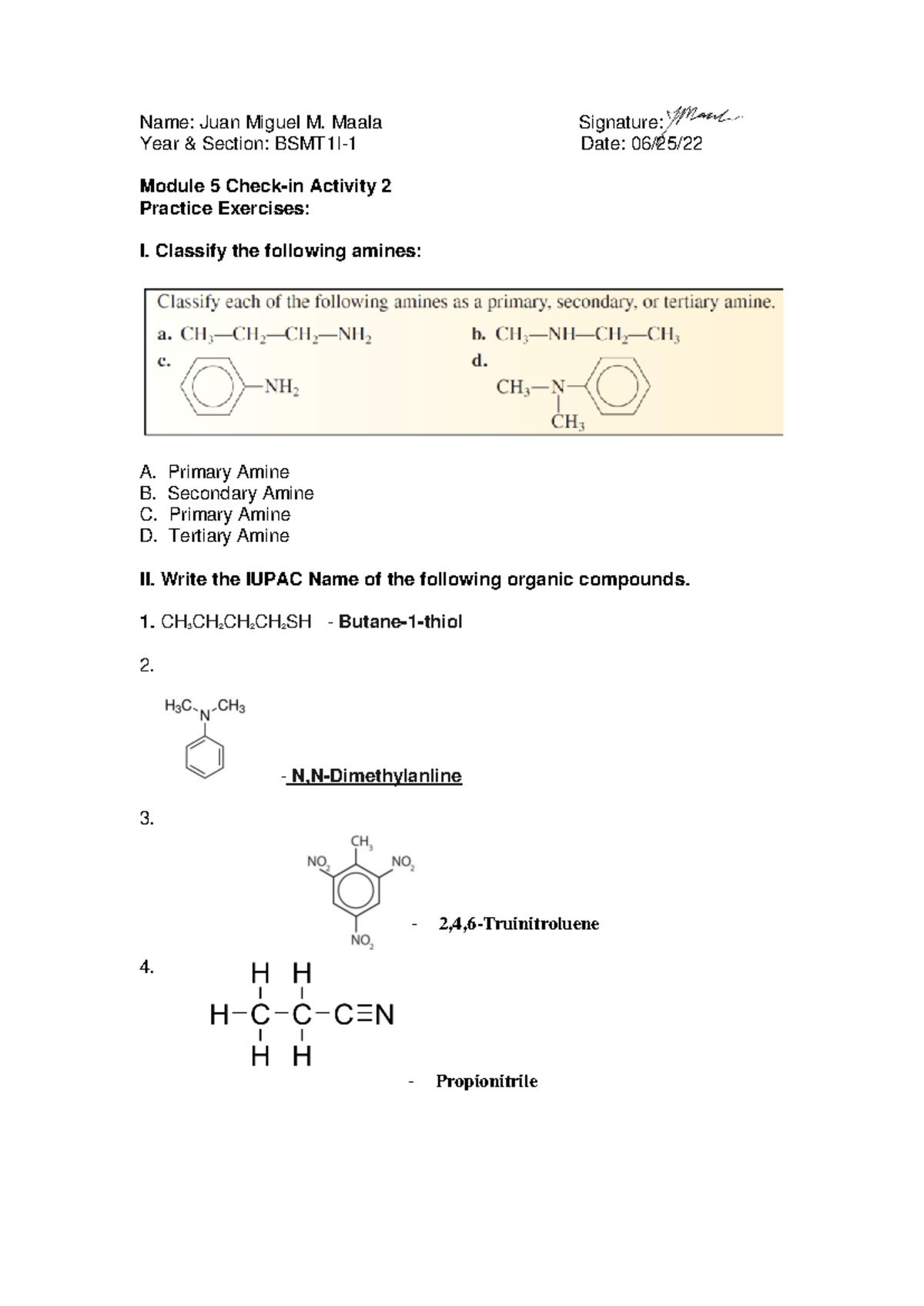 Module 5 Check-in Activity 2 - Name: Juan Miguel M. Maala Signature ...