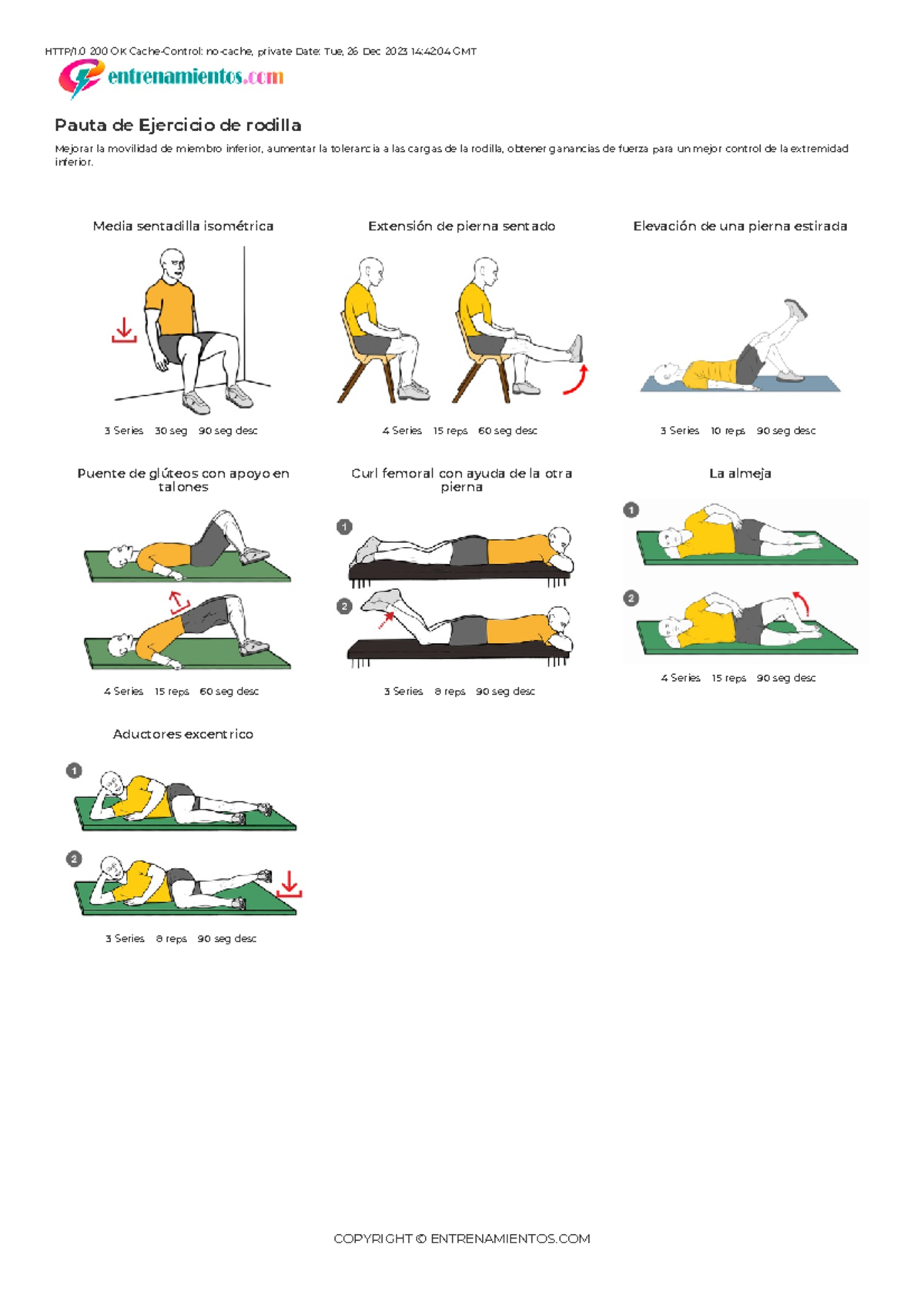 Pauta de Ejercicios para la Rodilla: Mejora de Movilidad y Fuerza - Studocu