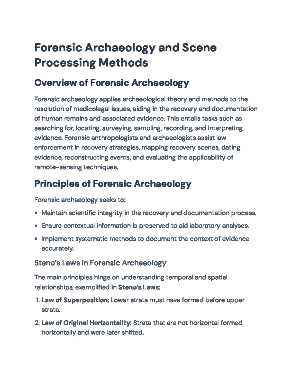Forensic Archaeology and Scene Processing Methods Overview - Forensic ...