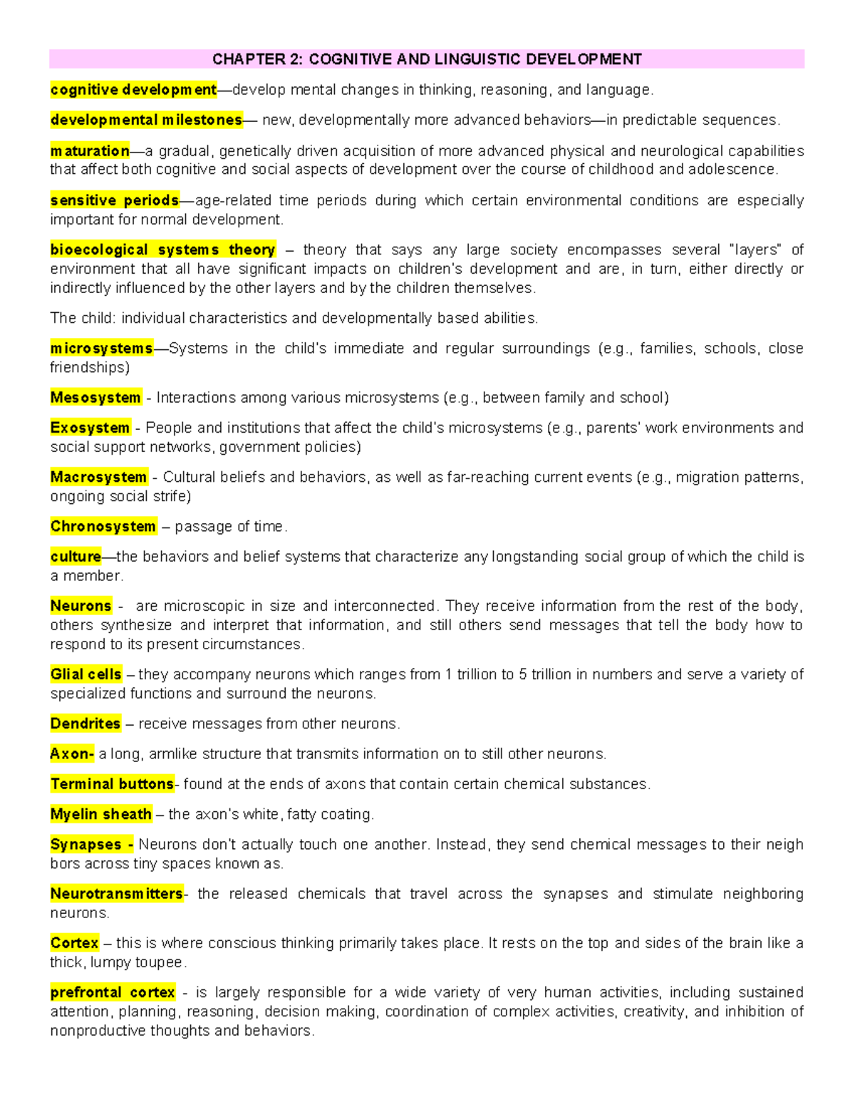 PSY115 Chapter 2 terms and definitions - CHAPTER 2: COGNITIVE AND ...