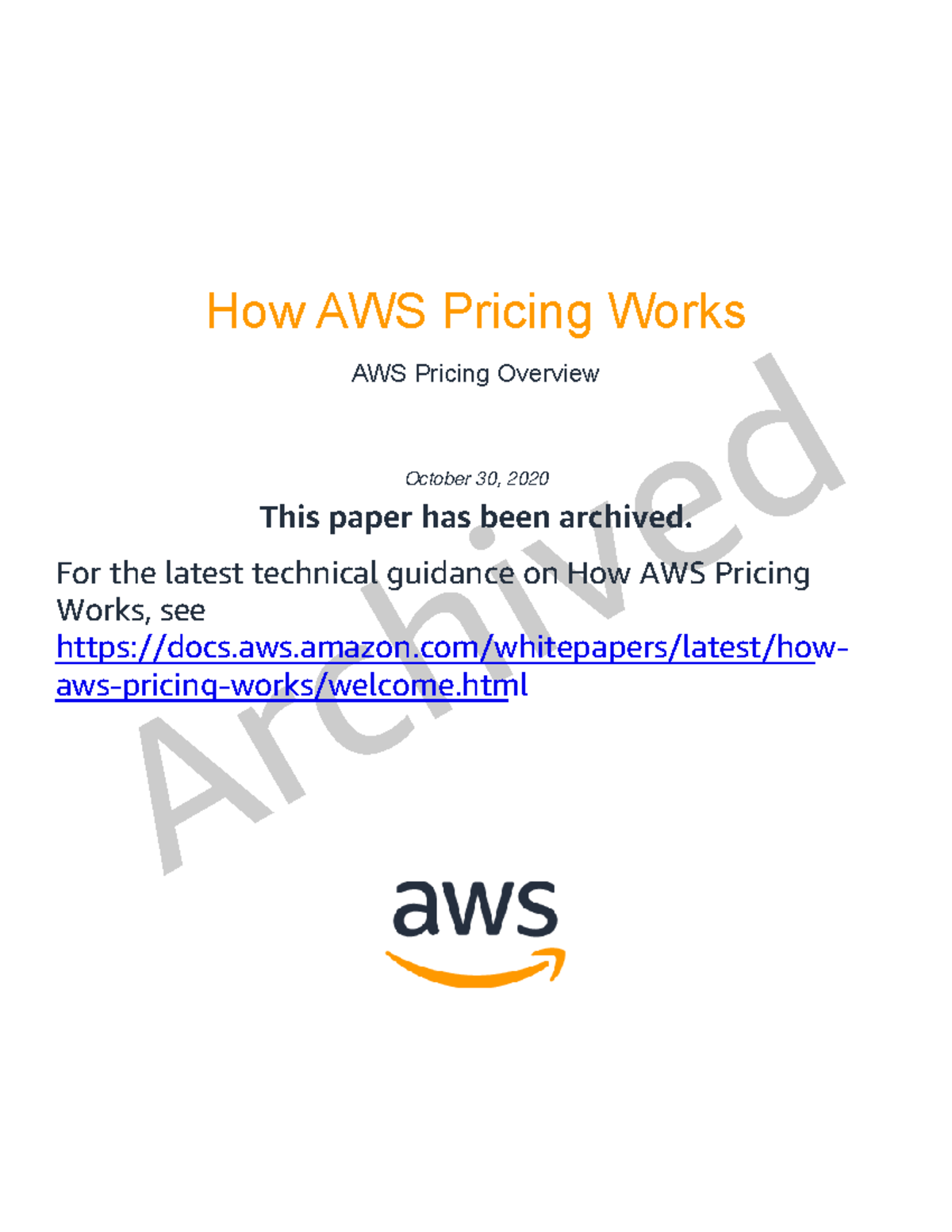 AWS Pricing Overview: Understanding Cost Optimization Strategies - Studocu