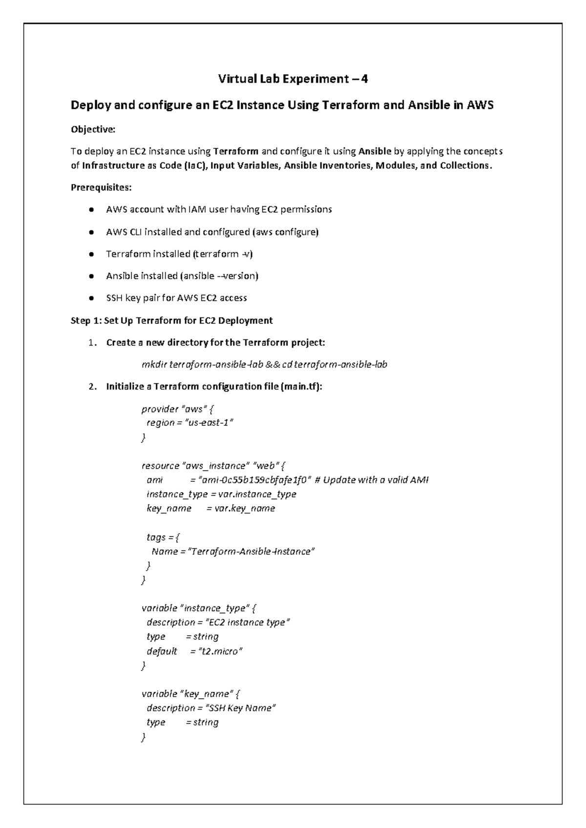 Virtual Lab Exp 4: Deploy & Configure EC2 with Terraform & Ansible ...