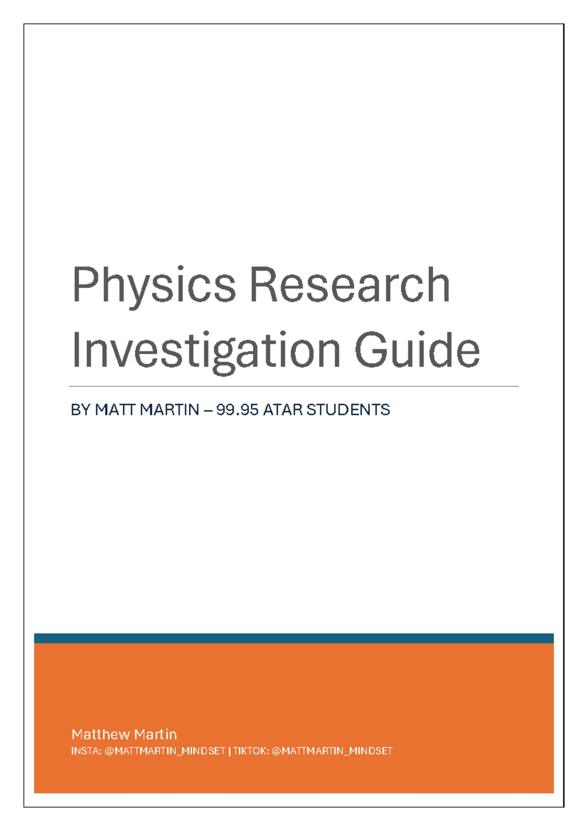 Physics IA3 Research Investigation Guide for ATAR Students - Studocu