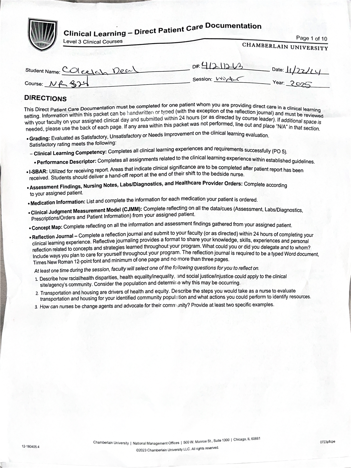 Clinical Learning - Direct Patient Care Documentation 4 - with faculty ...