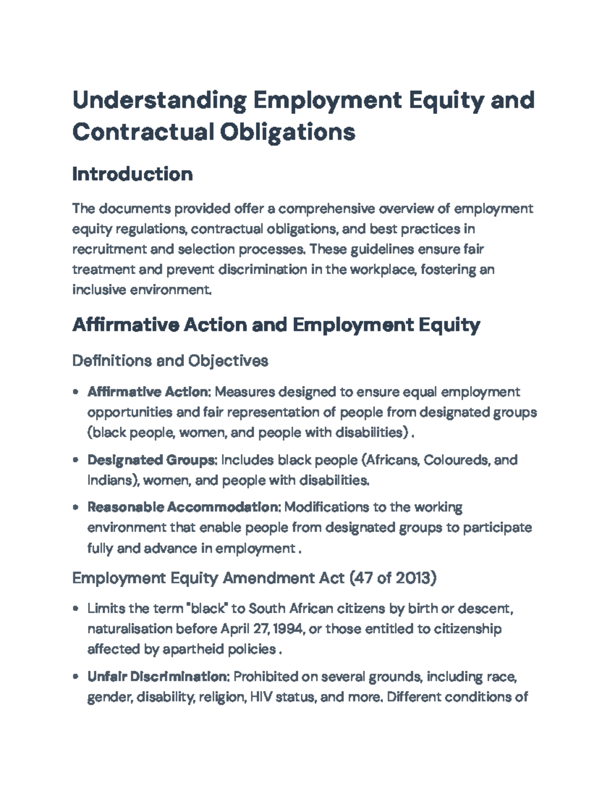 Understanding Employment Equity & Contractual Obligations - HR ...
