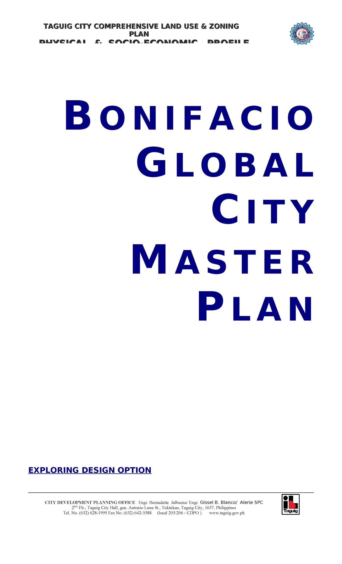BGC Master Plan: Comprehensive Land Use Zoning Profile - Studocu