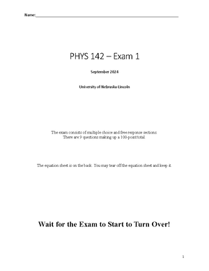 Phys 142 Exam 4 Equation Sheet - Chapter 25 – The Reflection of Light ...