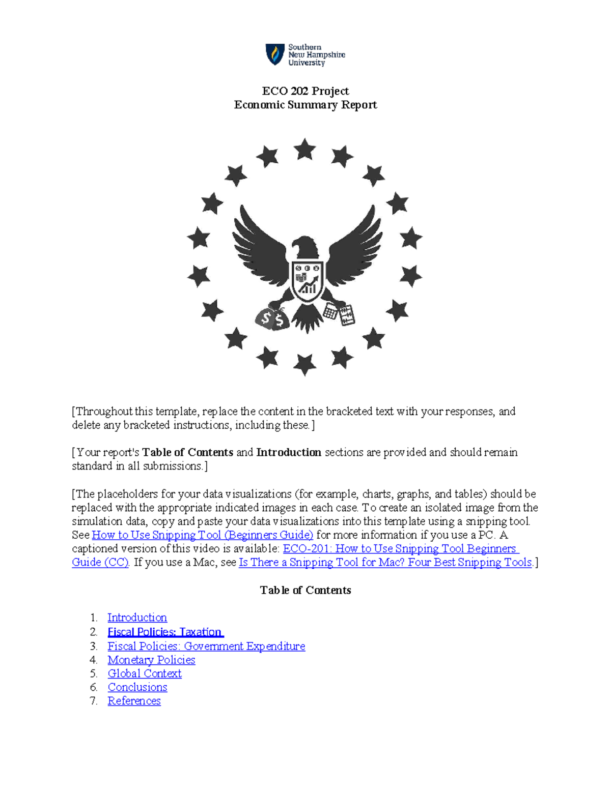 ECO 202 Final Project: Economic Summary Report Analysis - Studocu