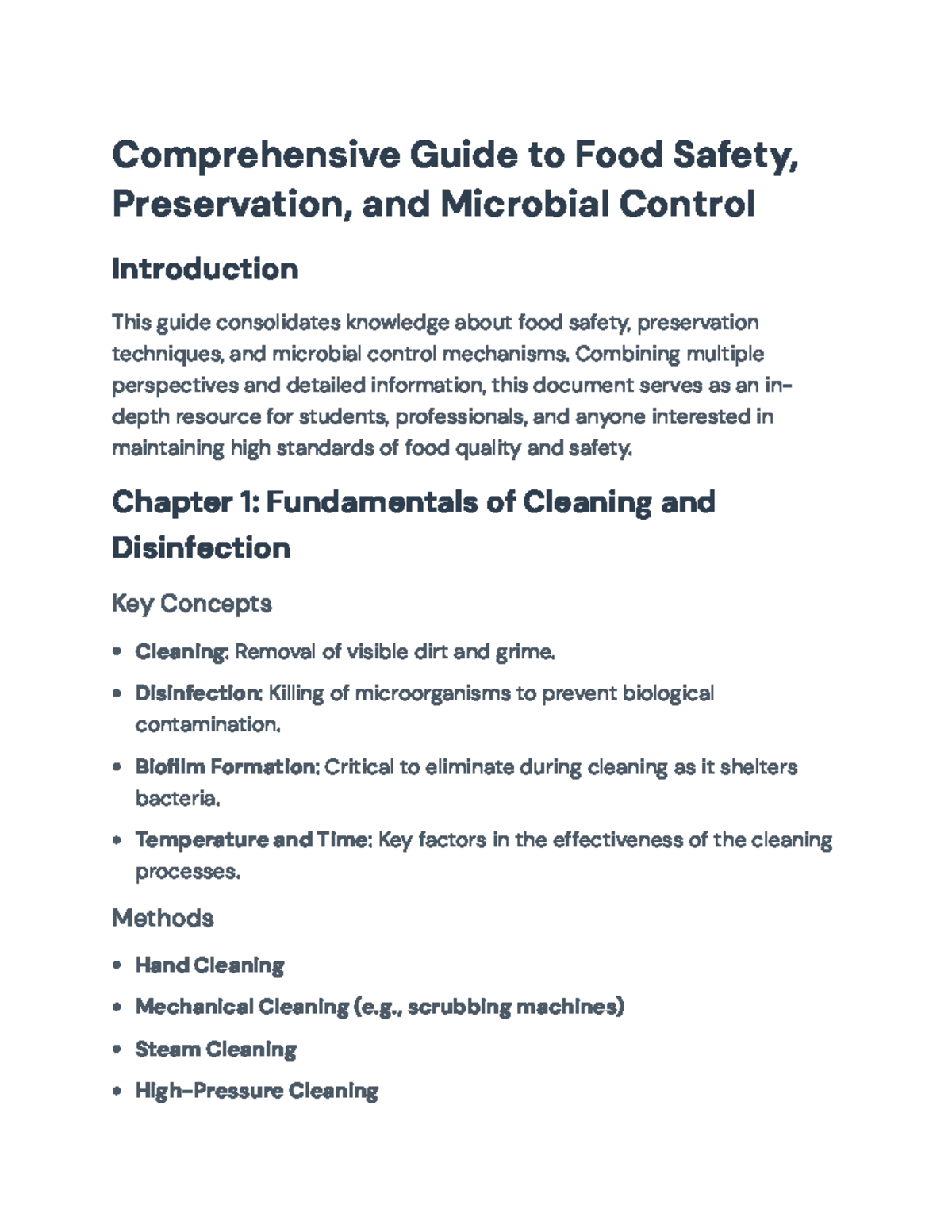 Comprehensive Food Safety, Preservation, and Microbial Control Guide ...