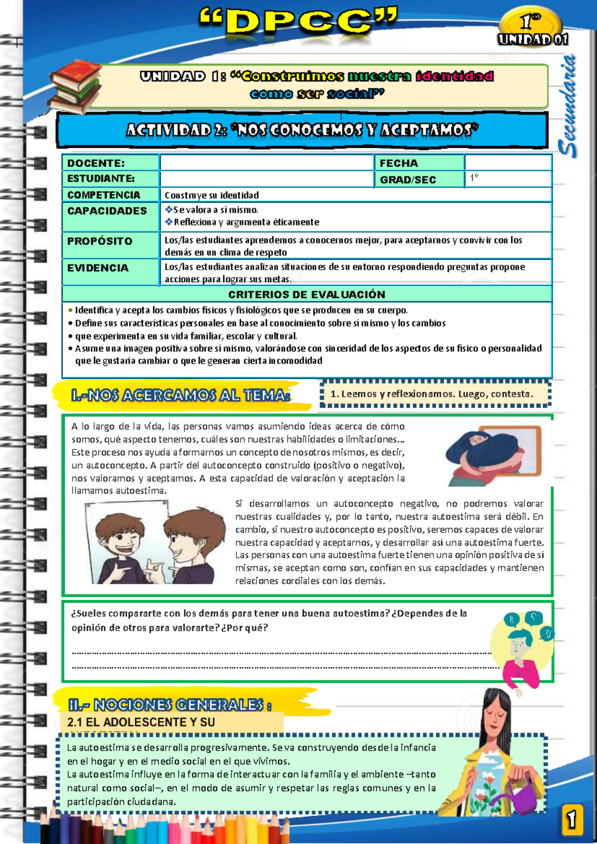 Construcción de la Autoestima en Secundaria: Actividades y Reflexiones ...