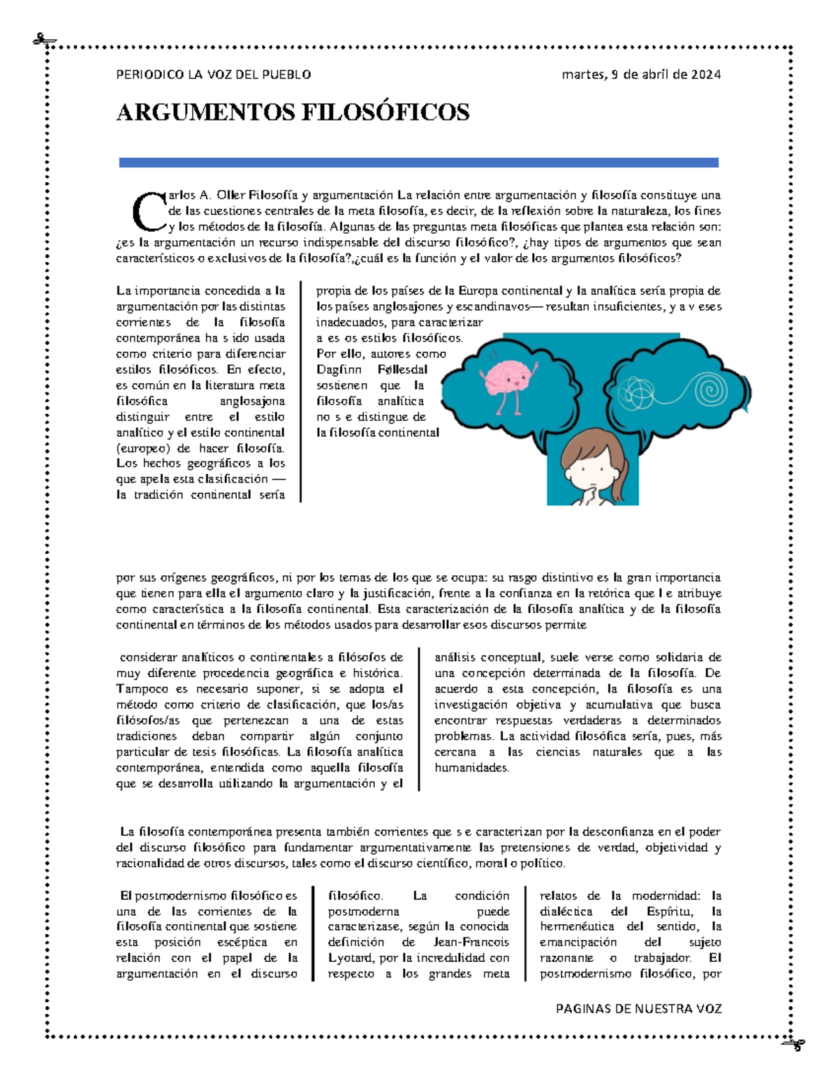 Argumentos Filosóficos: Análisis y Recursos en la Disciplina - Studocu