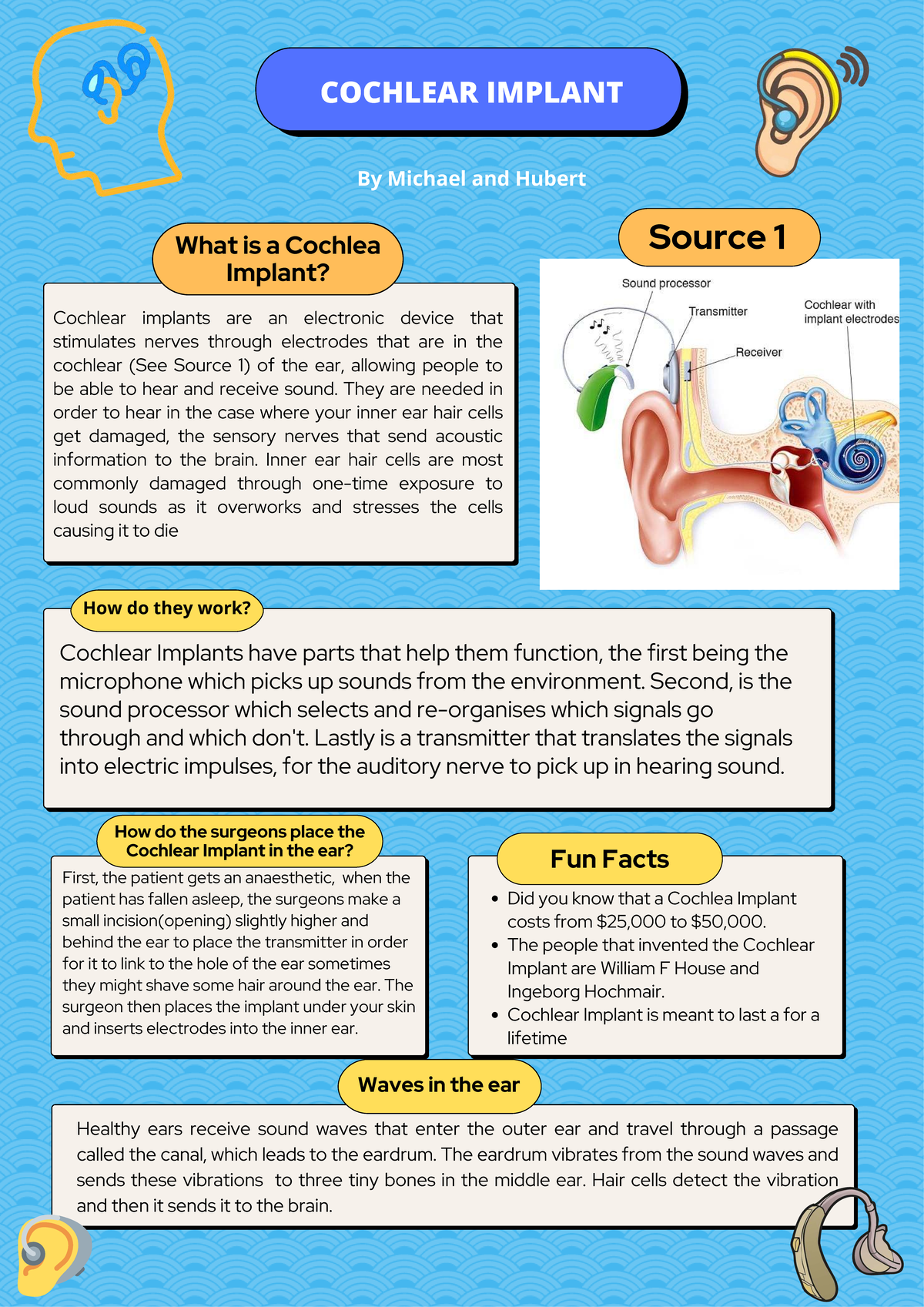COCH 101: Science Poster on Cochlear Implants and Their Function - Studocu