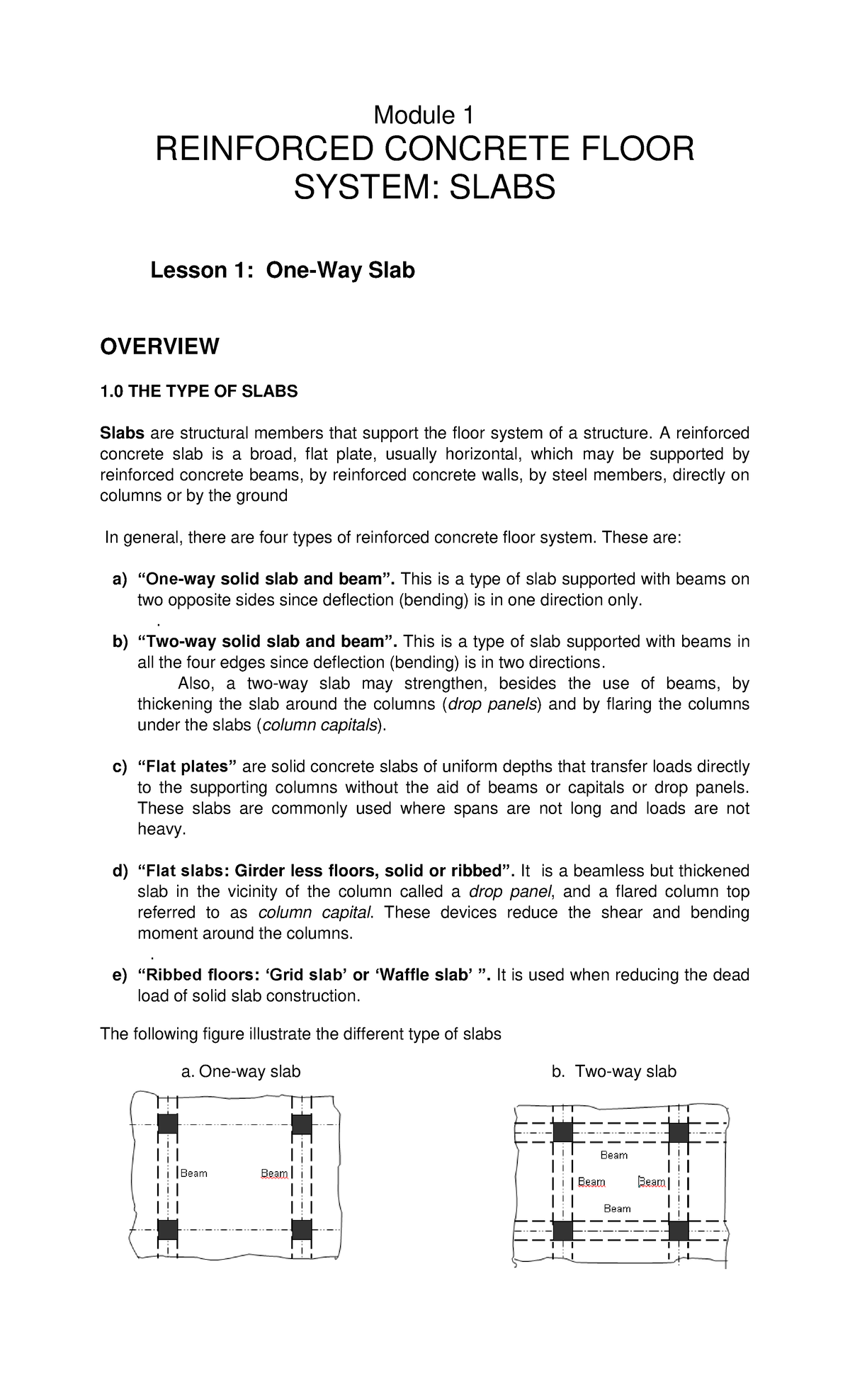 7.0 Module 1- Floor System - Lesson 1 (One-Way Slab) - Module 1 ...