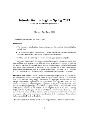 Assignment 4 - Introduction to Logic – Spring 2023 Assignment 4 Monday ...
