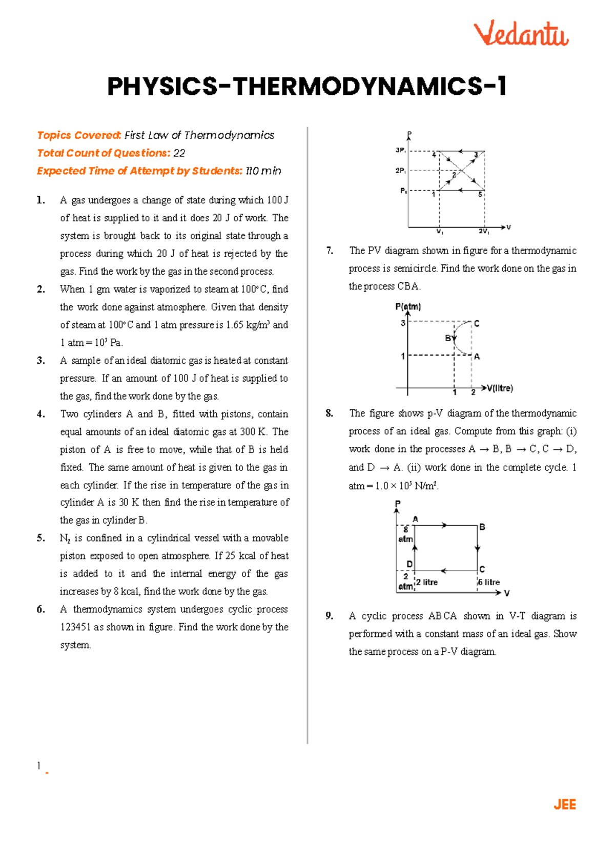 Thermodynamics 1: First Law & Work Calculations in Gases - Studocu