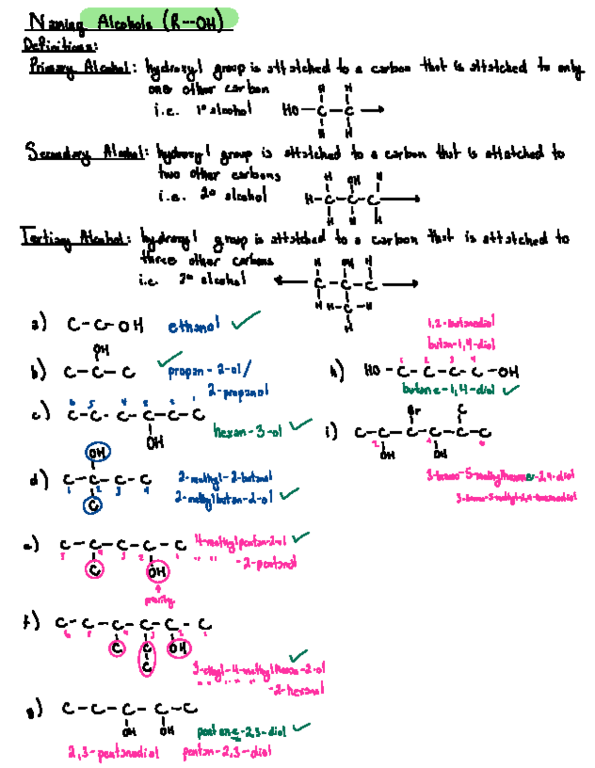 Naming Alcohols: Definitions and Classifications in Organic CHEM 4 ...