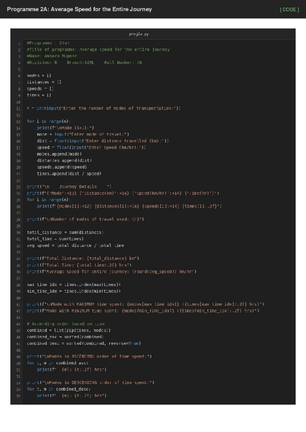 Python Assignment Program - Computer Science Engineering - Programme 2A ...