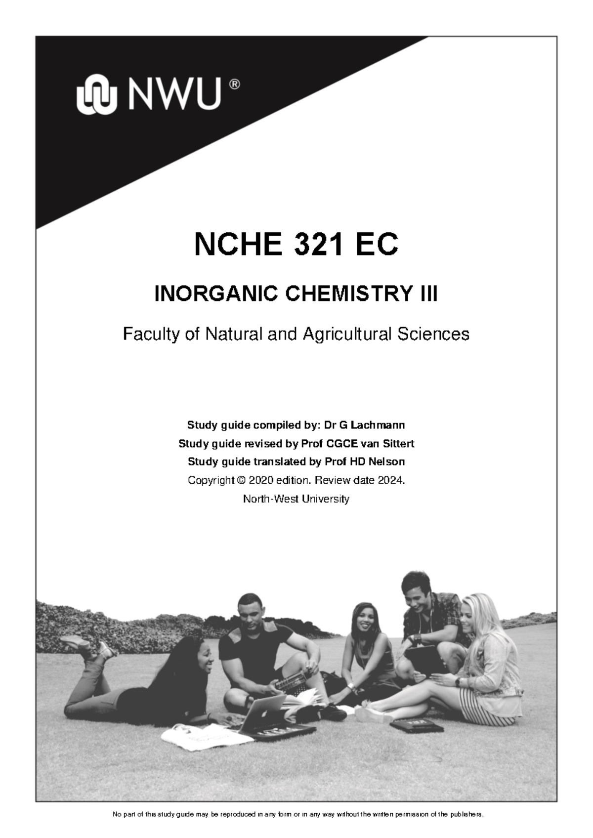 NCHE 321 Inorganic Chemistry Study Guide 2024 Edition - Studocu