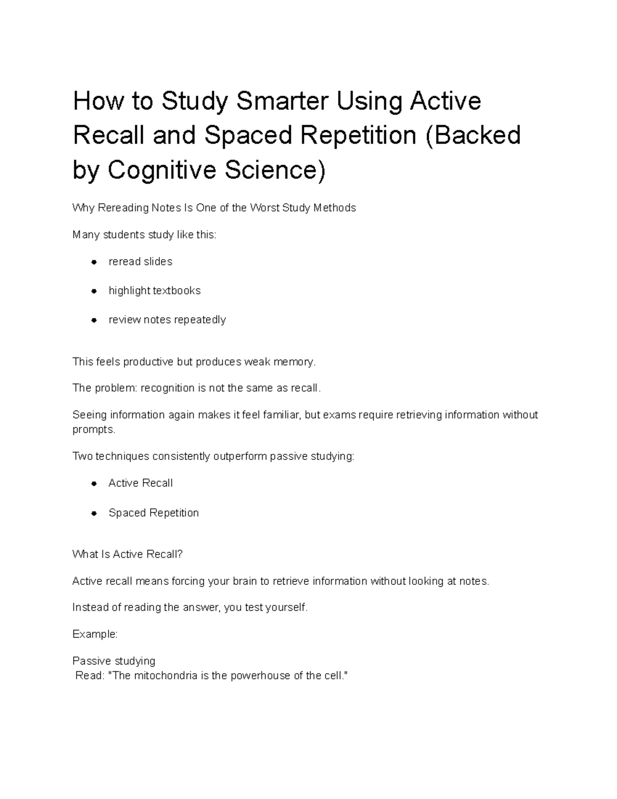 Effective Study Techniques: Active Recall & Spaced Repetition Guide ...