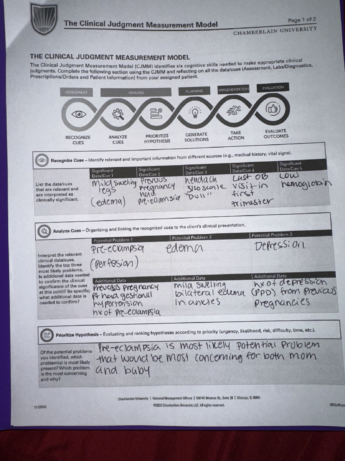 CJMM Clinical Judgment Measurement Model Analysis - Chamberlain ...