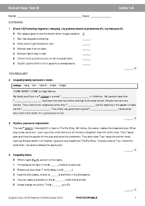 EC A2 Tests - Unit 7 Answer Key and Script - English Class A2 Unit 7 ...